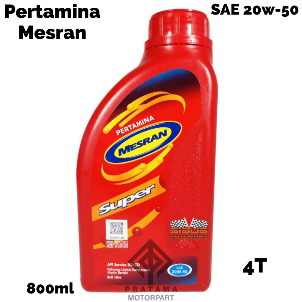 Jual Oli Pertamina Mesran Super Sae 20w-50 kemasan 800ml | Shopee Indonesia