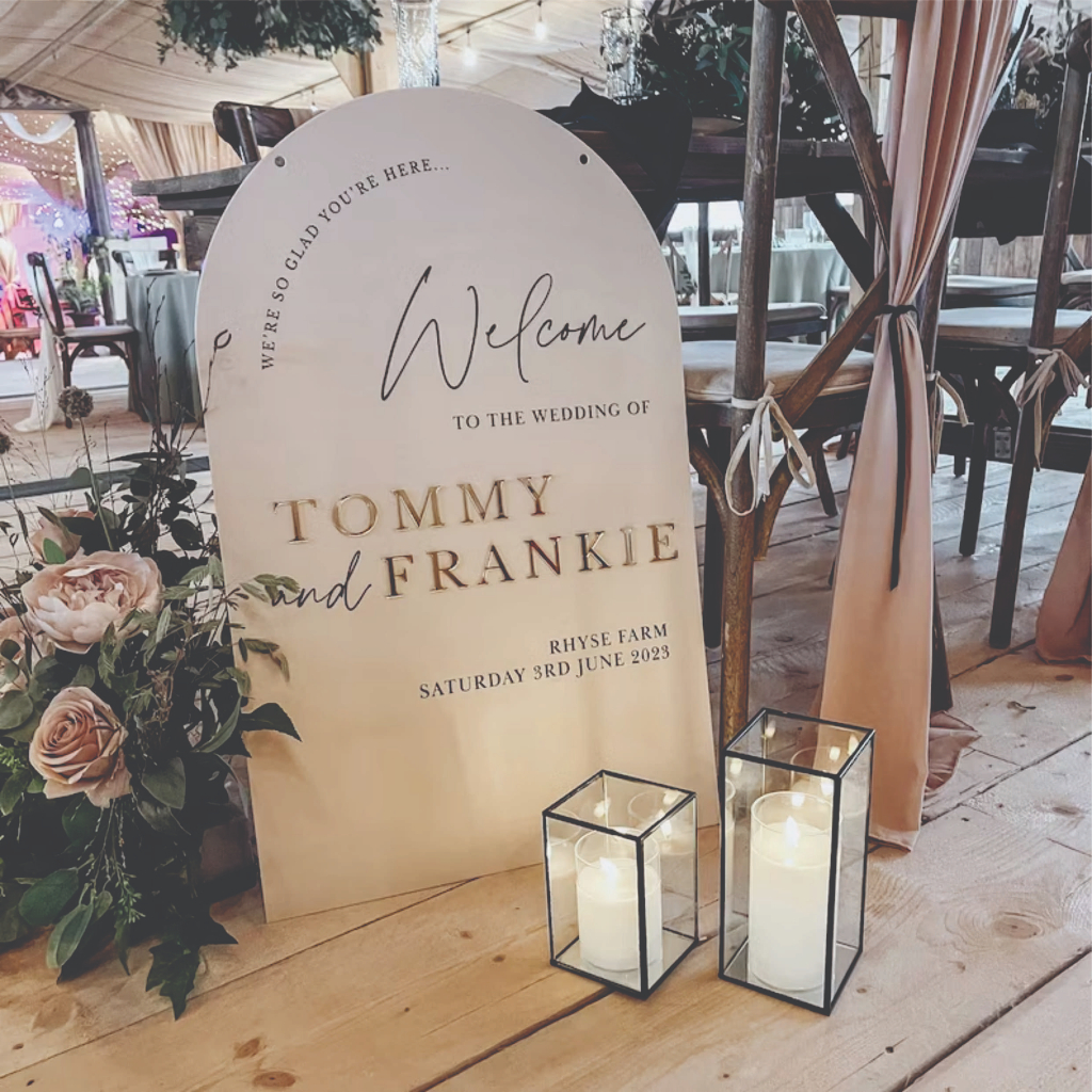 Jual PAPAN NAMA / WELCOM SIGN WEDDING / WELCOM SIGNAGE AKRILIK CUSTOM ...