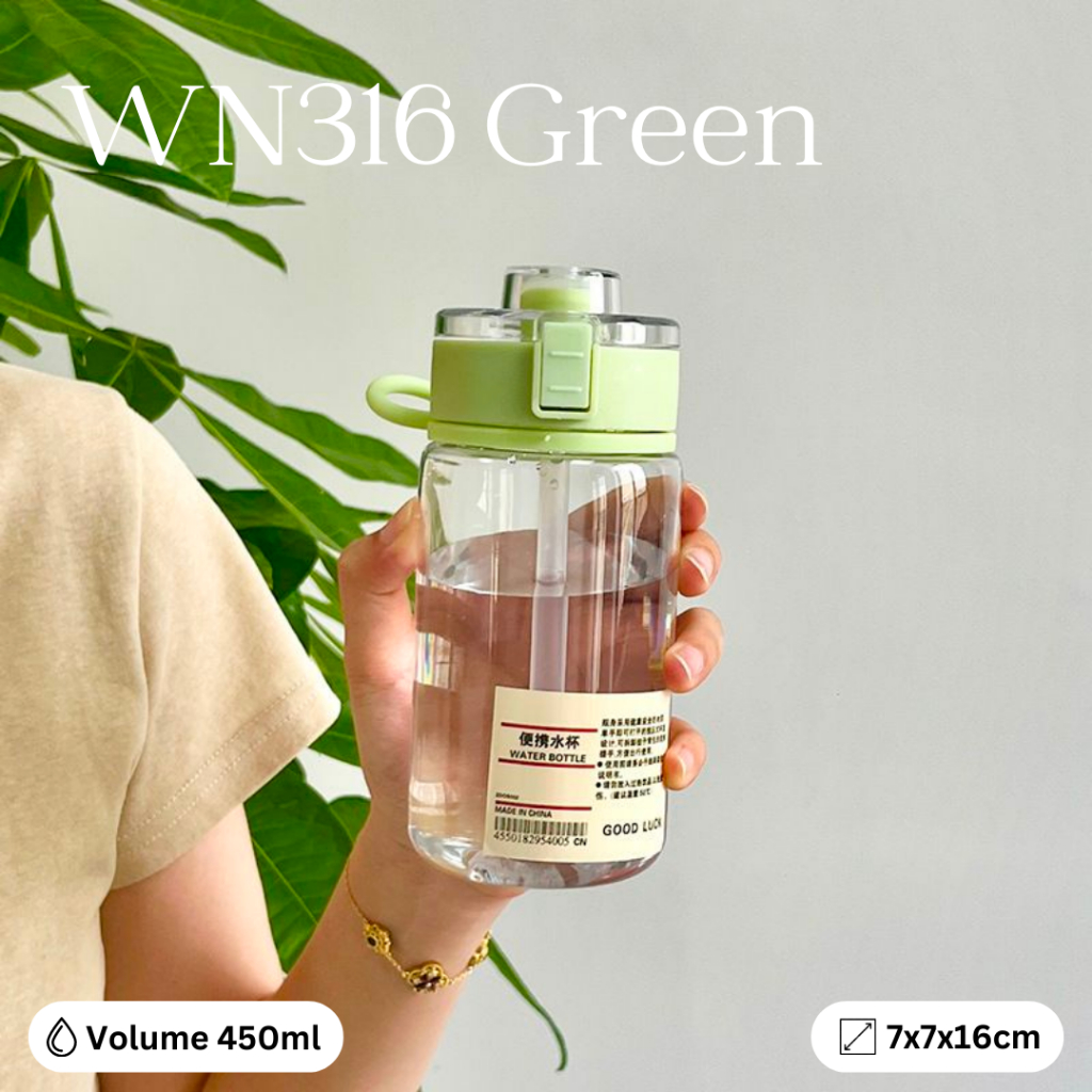Jual Either.id - Botol Minum Aesthetic Transparan Bening Estetik Botol ...