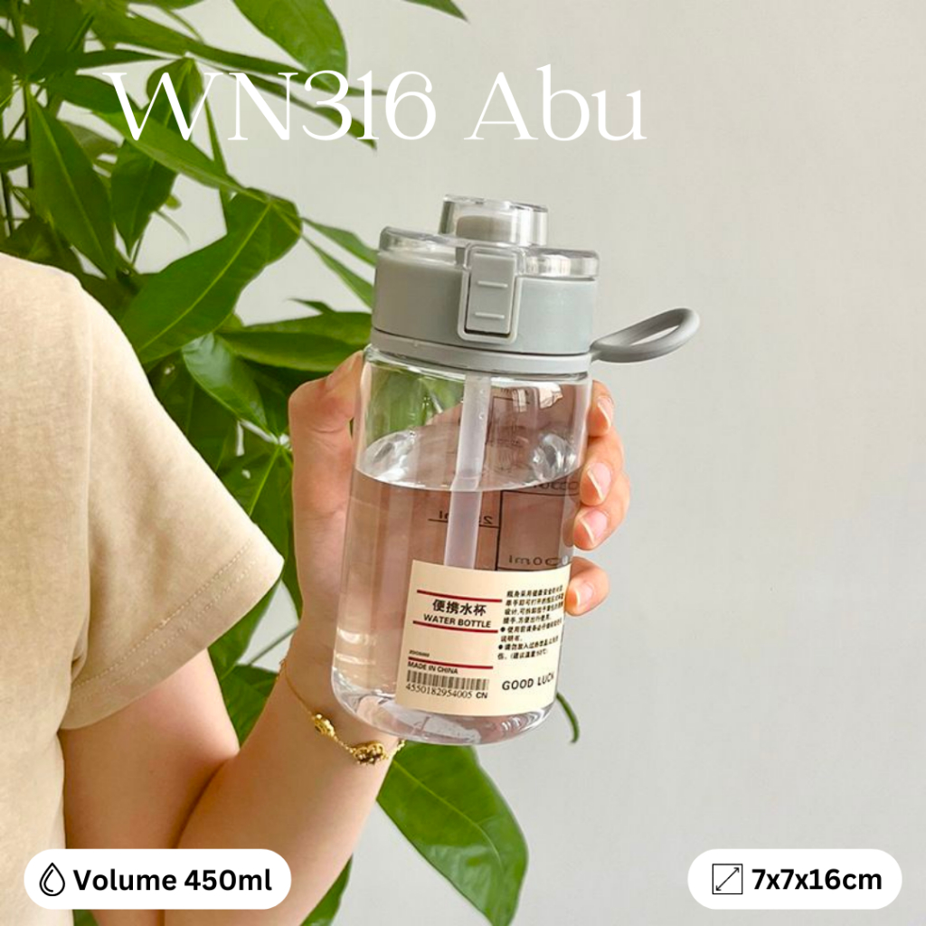 Jual Either.id - Botol Minum Aesthetic Transparan Bening Estetik Botol ...