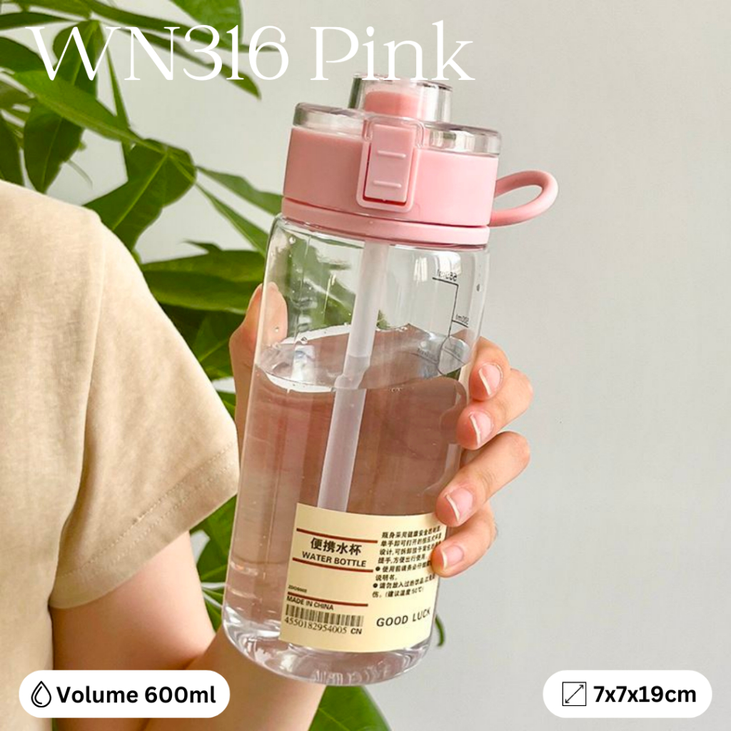 Jual Either.id - Botol Minum Aesthetic Transparan Bening Estetik Botol ...
