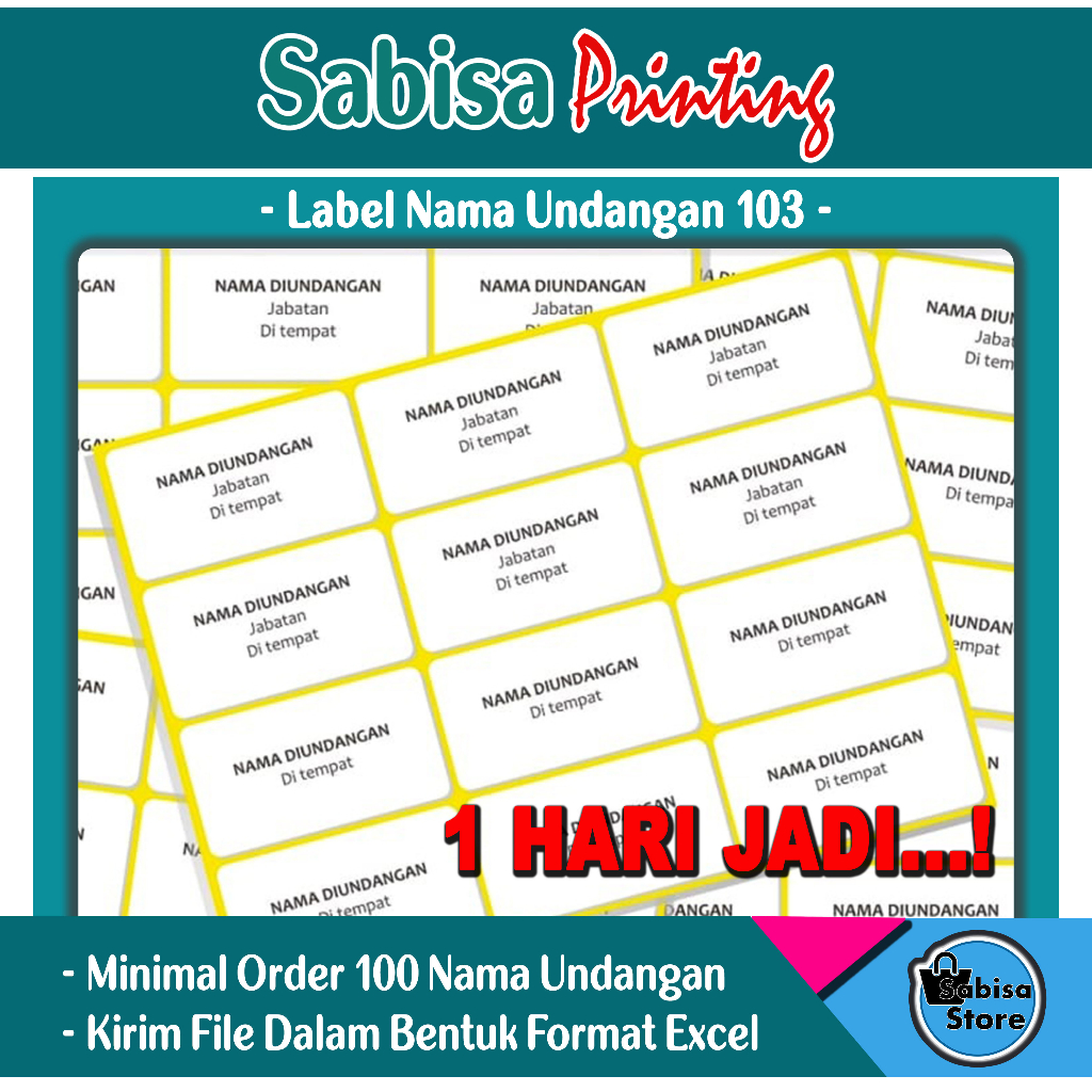 Jual Label Nama Undangan 103 Polosan | Shopee Indonesia