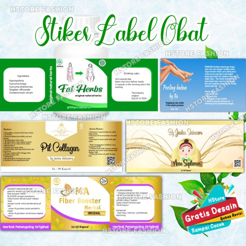 Jual Stiker Label Pelangsing Label Slimming Obat Sticker Label Produk ...
