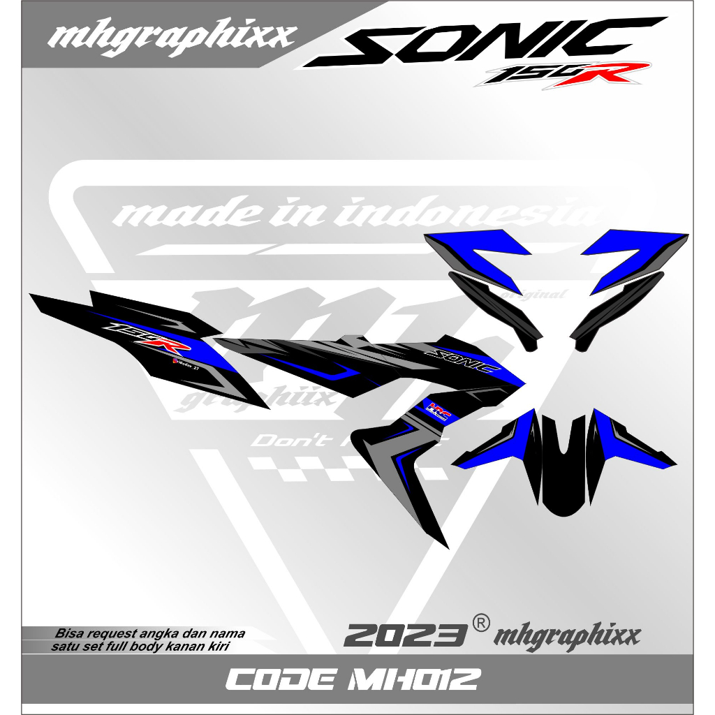 Jual MH-012 DECAL STIKER MOTOR HONDA SONIC KEREN BISA CUSTOM. variasi ...