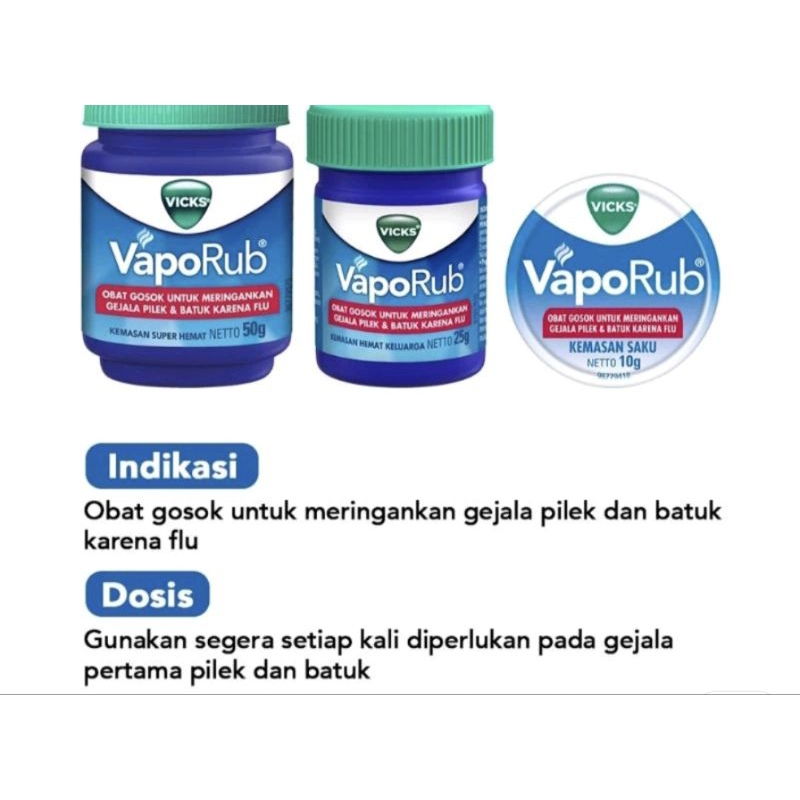 Jual VICK VAPORUB & INHALER 50g , 25g 10g | Shopee Indonesia