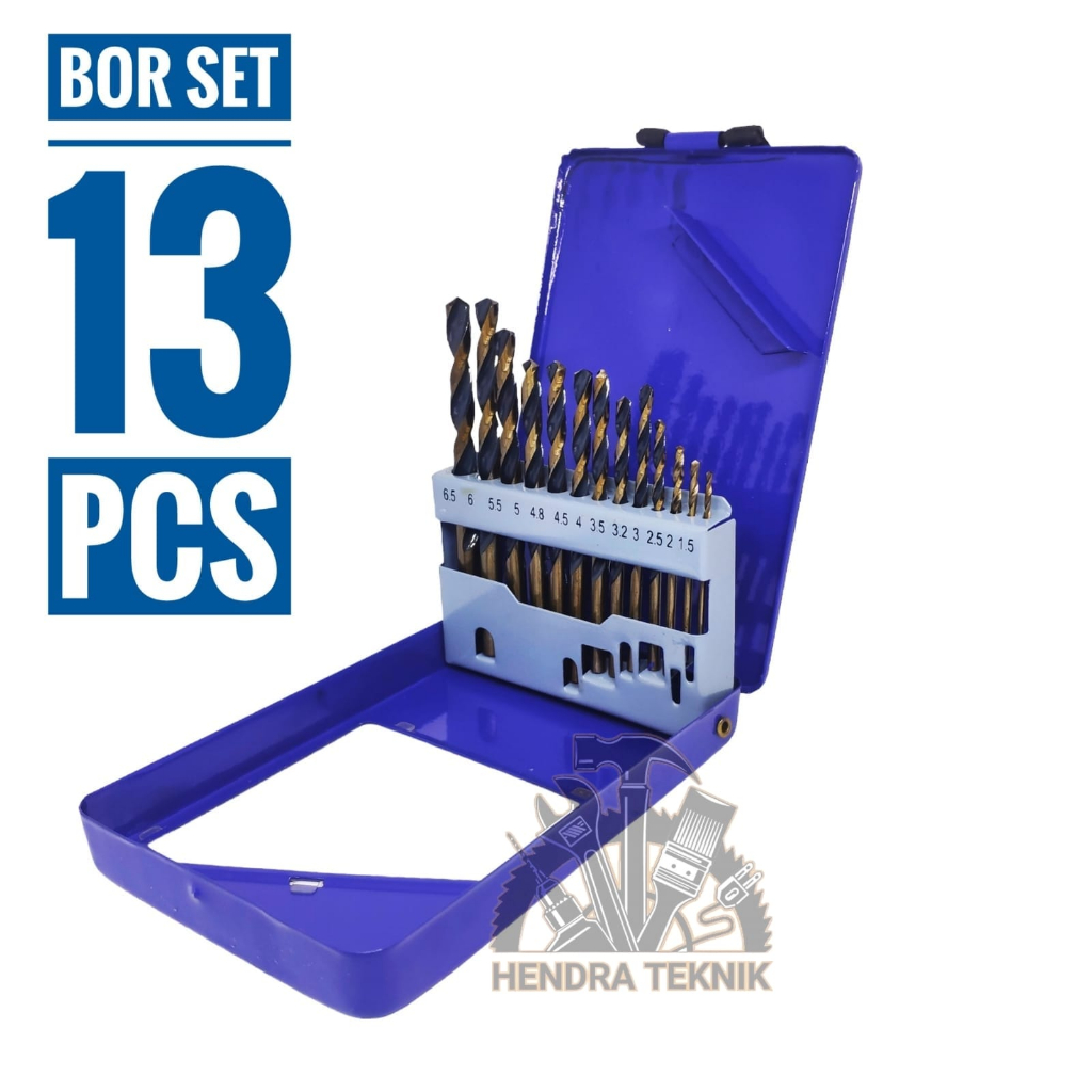 Jual MATA BOR BESI SET 1 - 6MM 13PCS MURAH BAGUS MATA DRILL BESI BOX ...