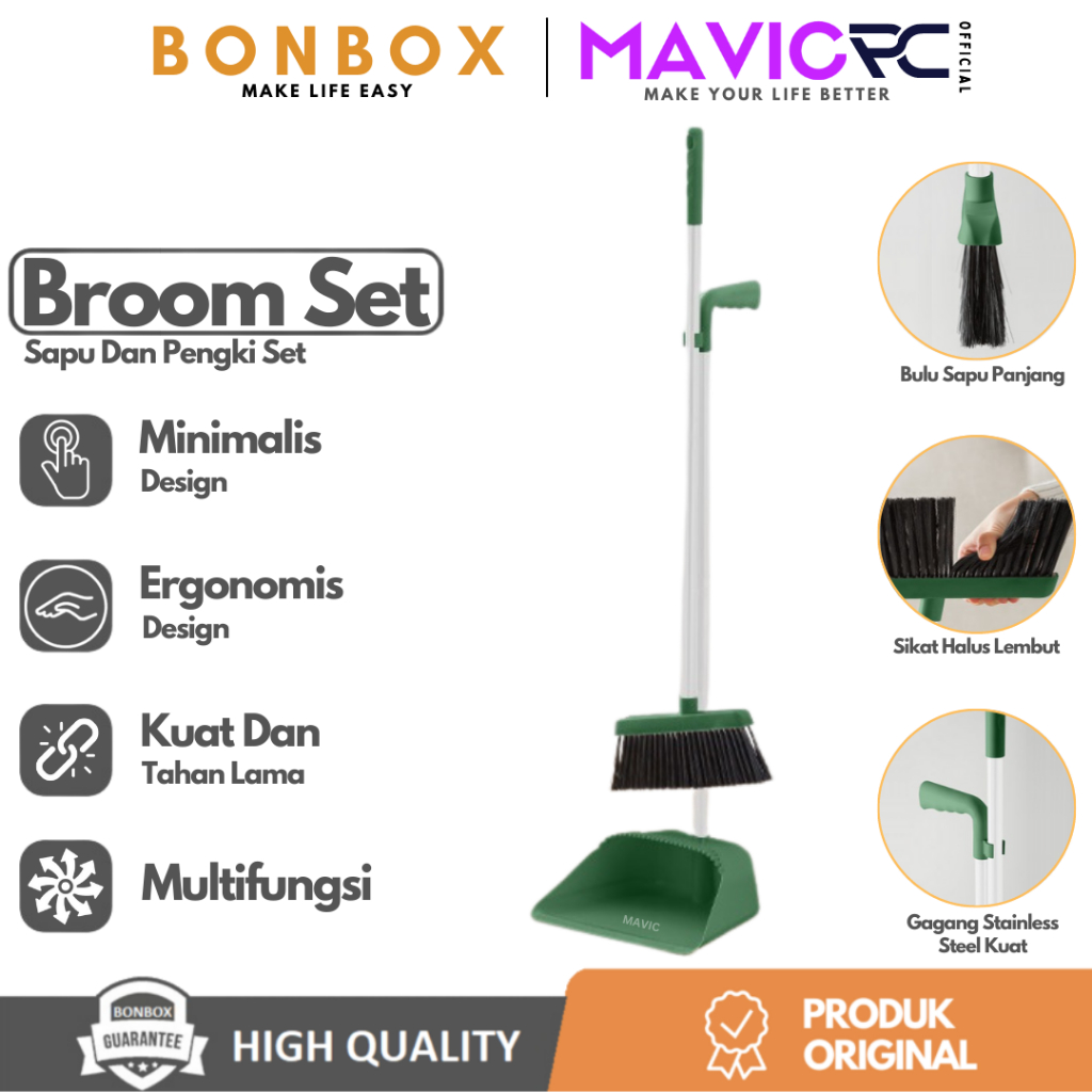 Jual BONBOX BCT3305 Alat Sapu Pengki Pembersih Lantai Magic Broom Set ...