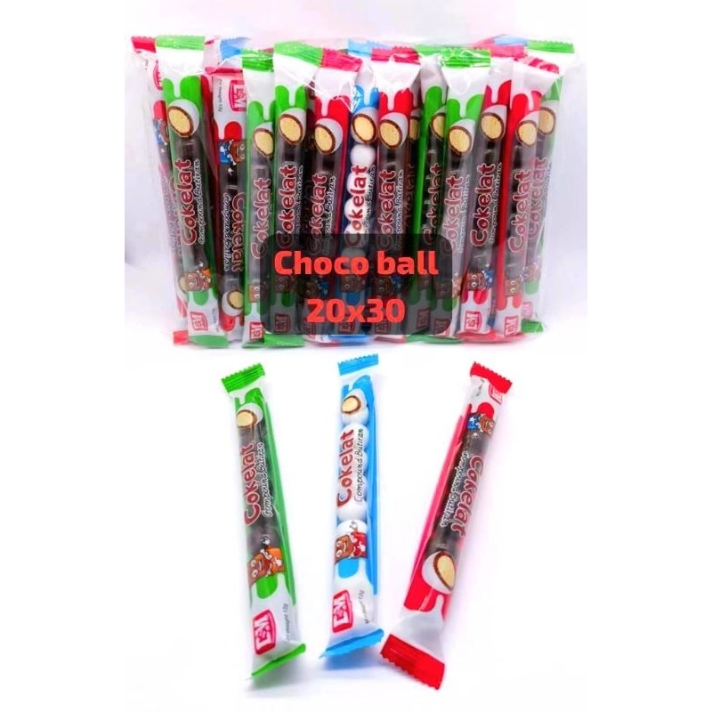 Jual Permen Cemilan Snack Coklat Choco Ball Bola Coklat (isi 30 pcs ...