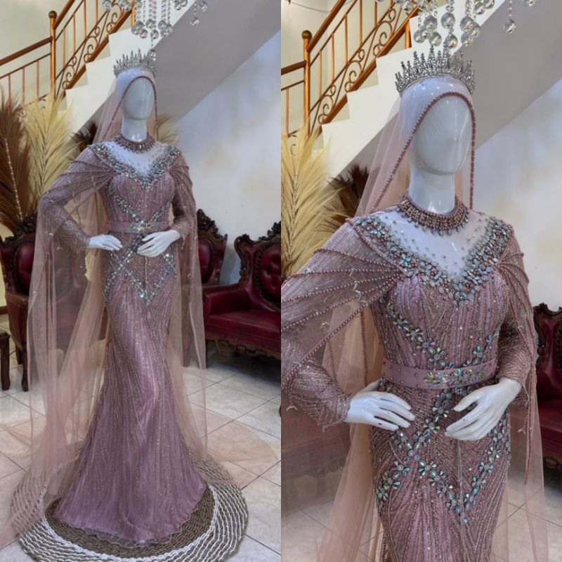 Jual Gaun Pengantin Premium Dress Full Payet / Kebaya Pengantin Premium ...
