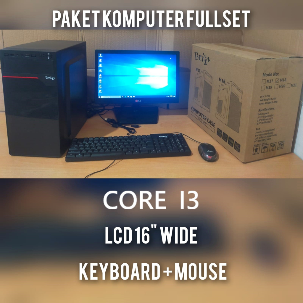 Jual KOMPUTER FULLSET CORE I3 / RAM 4GB - 8GB - 16GB / HDD - SSD / LCD 16" WIDE | Shopee Indonesia