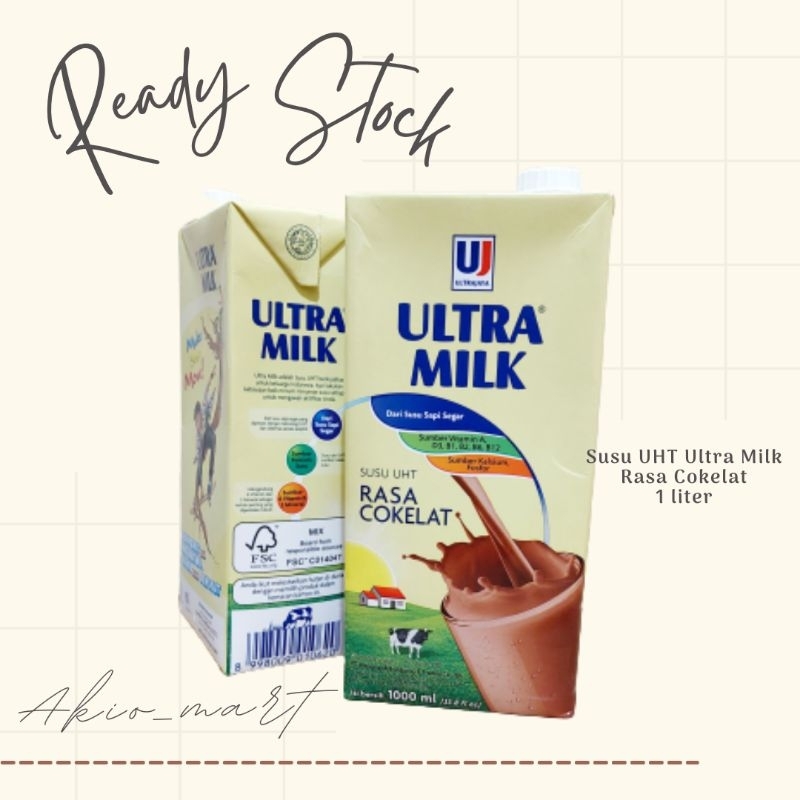 Jual Susu UHT Ultra Milk rasa cokelat dan fullcream 1 liter | Shopee Indonesia