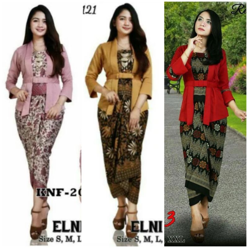Jual Set Kebaya Kutubaru Modern Elnira Baloteli Atasan Kebaya Kondangan ...