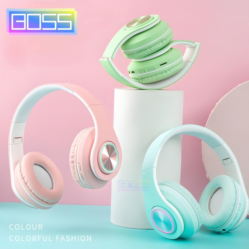 Jual Headphone Macaron B39 / P39 Headset HF Wireless With LED Inpods ...