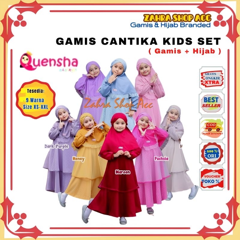 Jual Gamis Anak Cantika Kids Set by Quensha Baju Lebaran 2023 Branded ...