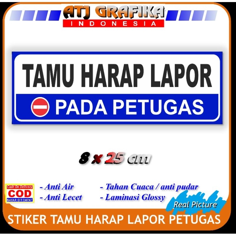 Jual Stiker new tamu harap lapor petugas sticker keamanan pos satpam ...