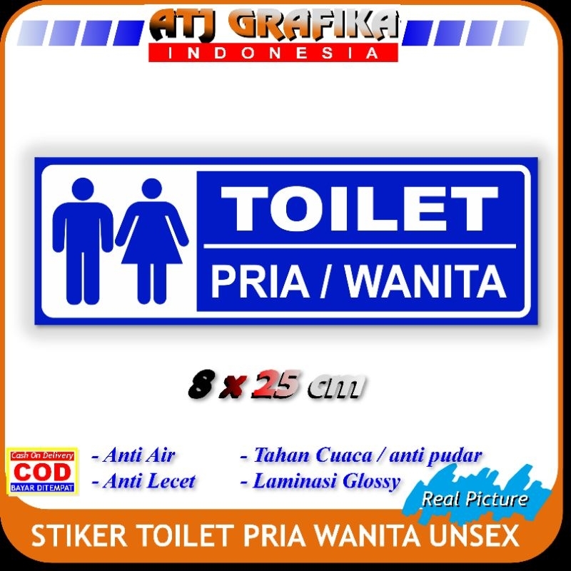 Jual Stiker new toilet pria wanita unsex kamar mandi wc sticker pintu ...