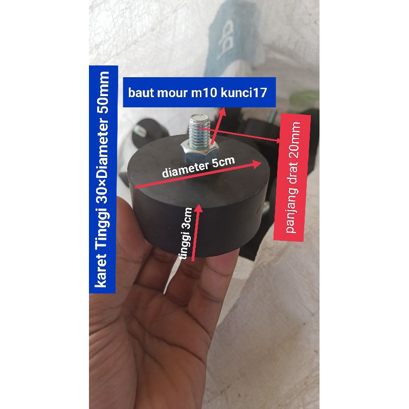 Jual Karet Mounting Ac Baut 30×50 Engine Rubber Monting tinggi 30 × ...