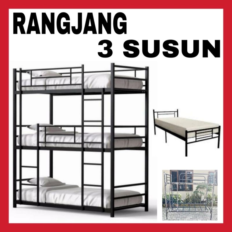 Jual Ranjang 3 susun besi ranjang tingkat Bund bed kuat tempat tidur ...
