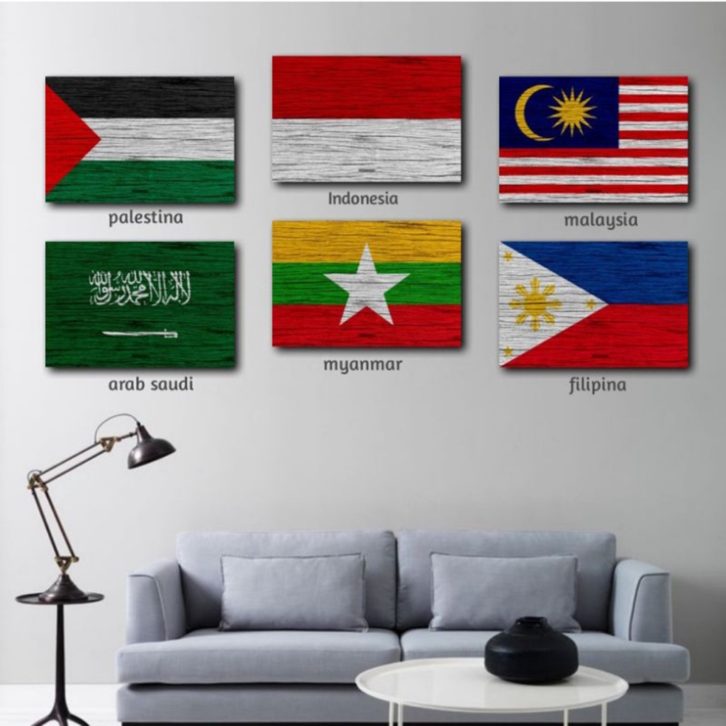 Jual 20×30 poster kayu bendera negara wall decor | Shopee Indonesia