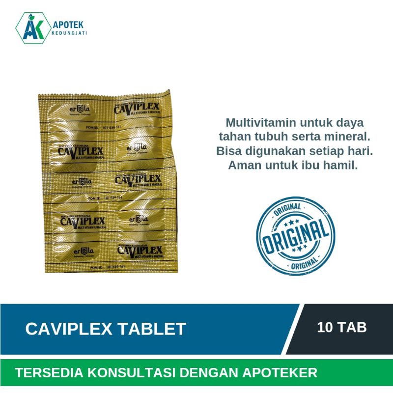 Jual CAVIPLEX Multivitamin dan Mineral per 1 lembar 10 Tablet | Shopee ...