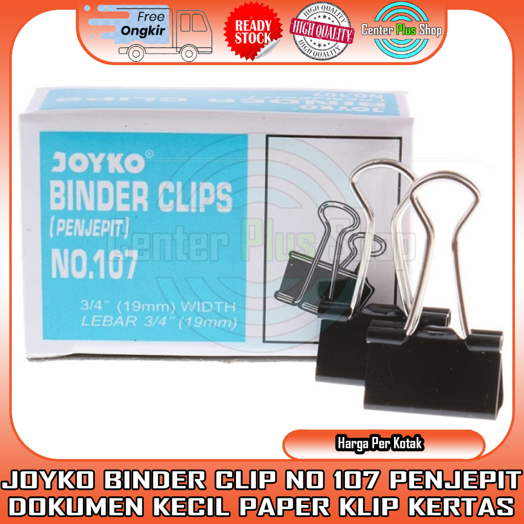 Jual JOYKO BINDER CLIP NO 107 PENJEPIT DOKUMEN KECIL PAPER KLIP KERTAS ...