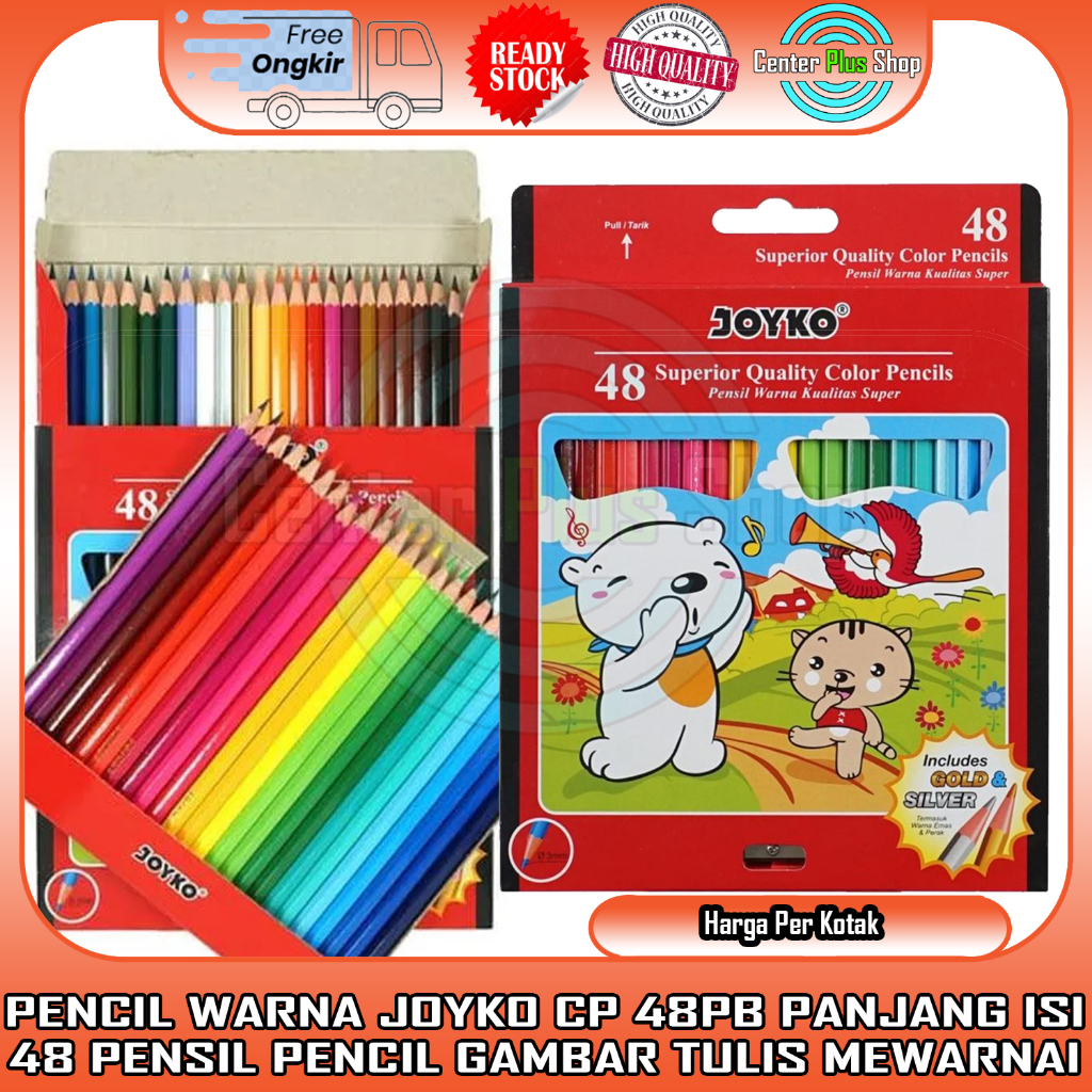 Jual Joyko Pensi Warna 48 Panjang Cp 48pb Color Pencil Joiko Pencils ...