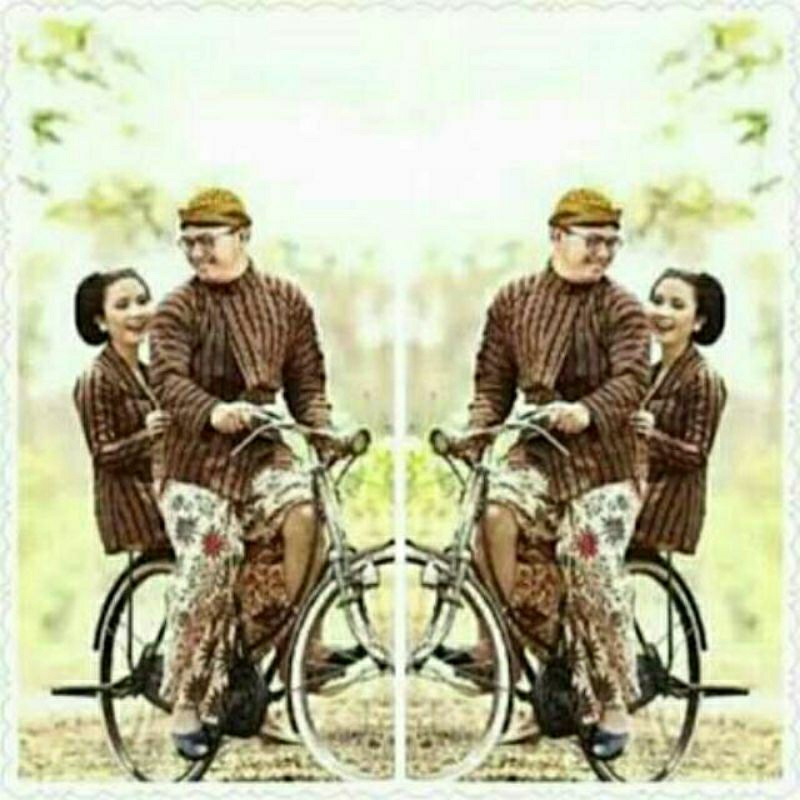 Jual Surjan Kebaya Lurik Set Jarik Blangkon Cuople Baju Adat Jawa Pakaian Pasangan Cowok Cewek