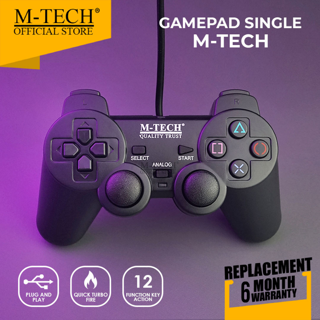 Jual Gamepad MTECH Single Getar USB PC ORIGINAL & Gamepad Double M-tech Hitam Stick PC Laptop PS ...