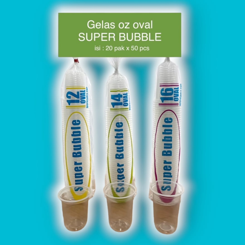 Jual GELAS PLASTIK OVAL SUPERBUBBLE (50 PCS) BENING TEBAL KUAT TERMURAH | Shopee Indonesia