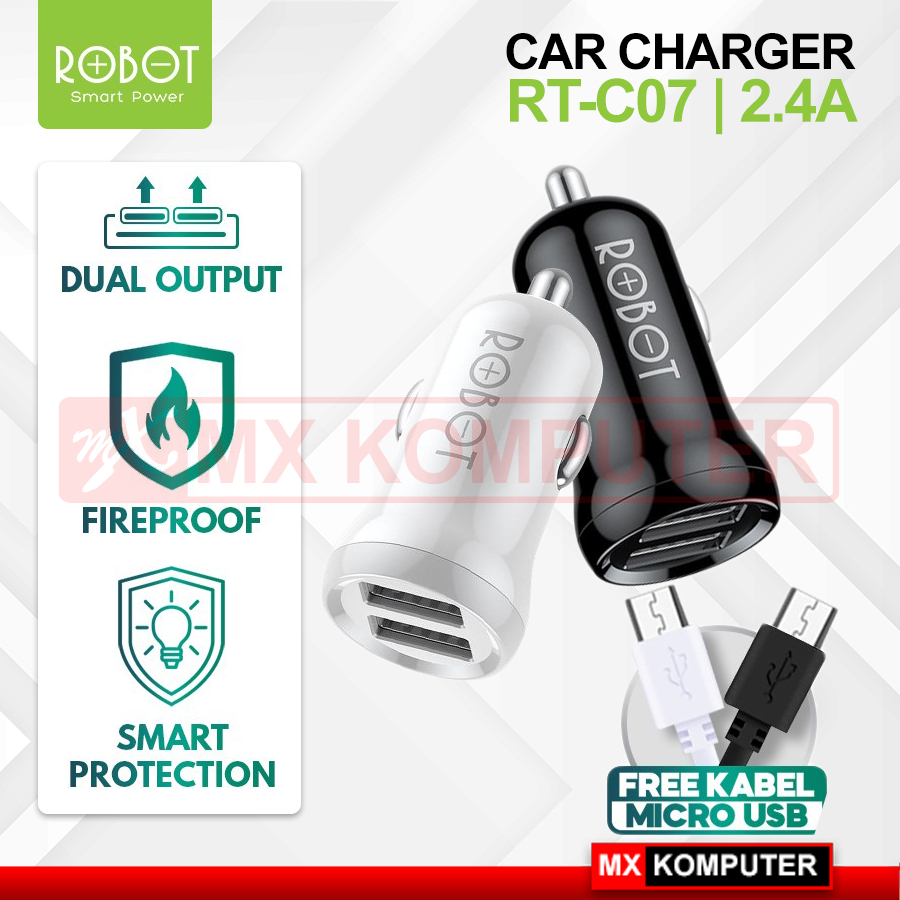 Jual ROBOT Car Charger Dual Output RT-C07 | Shopee Indonesia