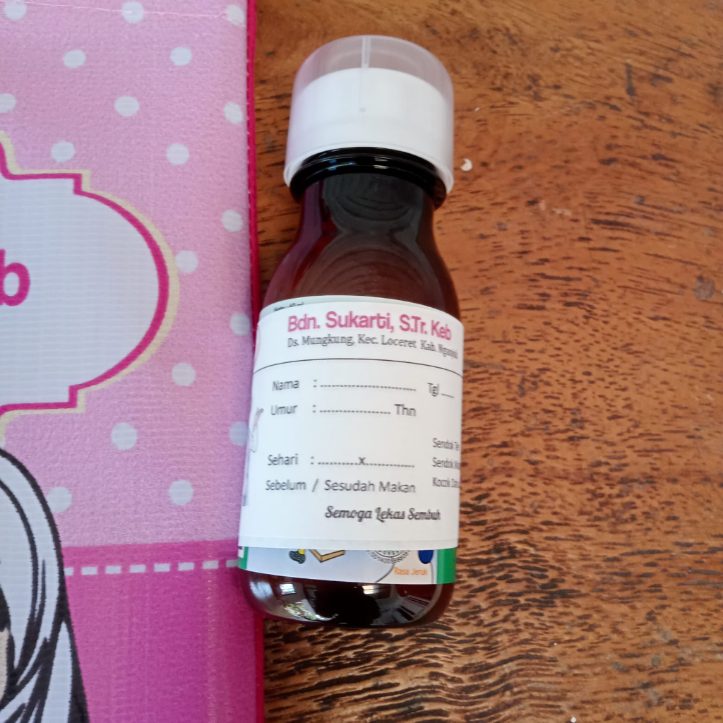 Jual Label Etiket sirup bidan dokter perawat etiket syrup obat puyer ...