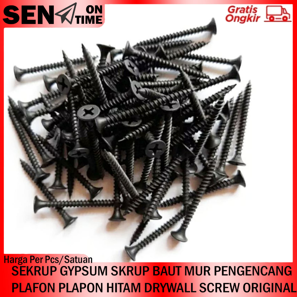 Jual Sekrup Gypsum 1" 1,25" 1,5" 2 " In Per Pcs Baut Mur Kayu Plafon Drywall Screw Inci Inch ...