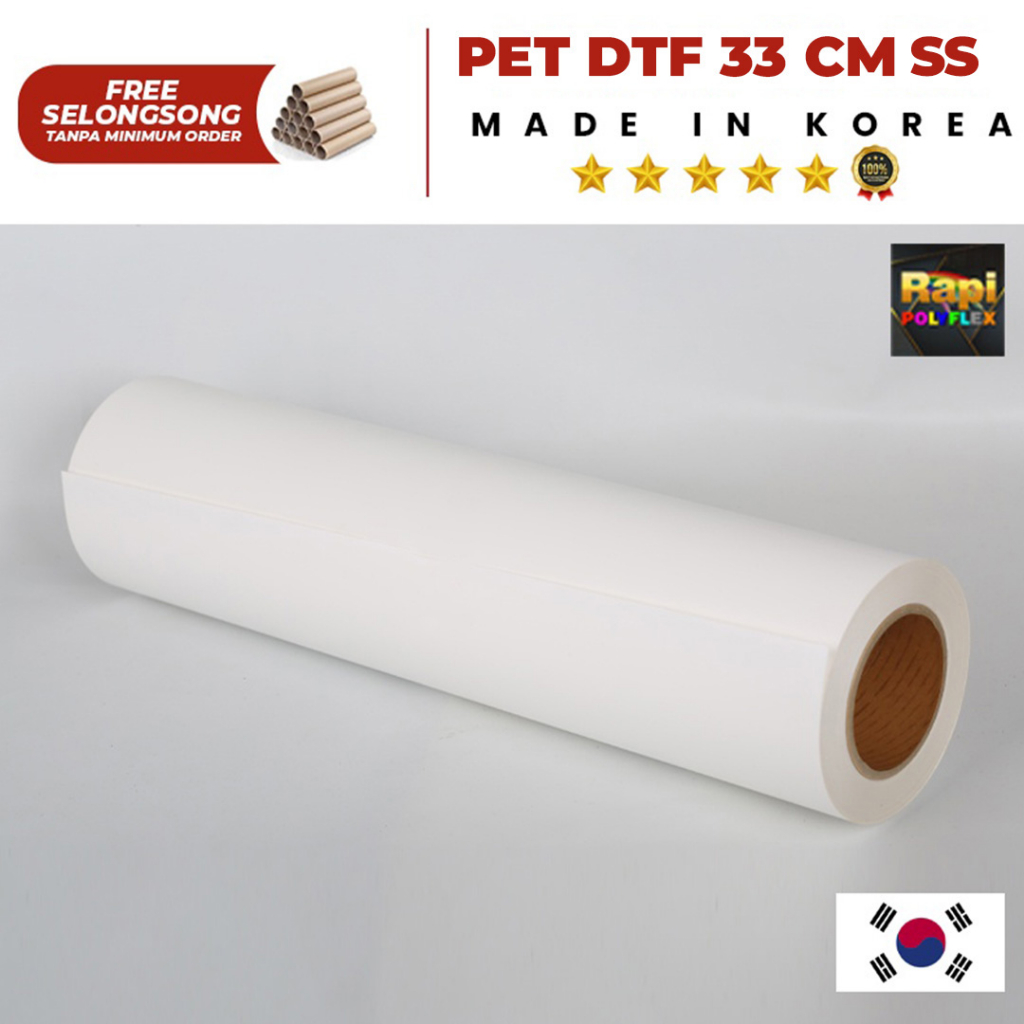 Jual KERTAS TRANSFER FILM DTF 33 CM ROLL PREMIUM PET FILM Single Side (Glossy) | Shopee Indonesia