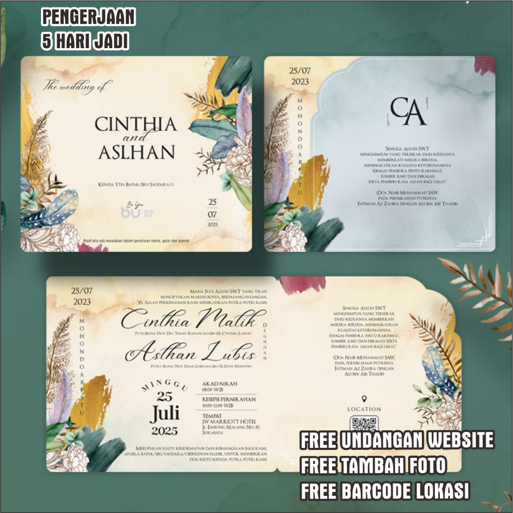 Jual Cetak Undangan pernikahan murah cetak kartu undangan nikah kartu ...