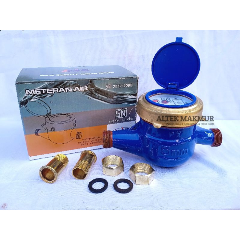 Jual Meteran Air Besi 1/2" SNI / Meteran Air 1/2 Inch Besi / Meteran Air PDAM 1-2 In Dim ...