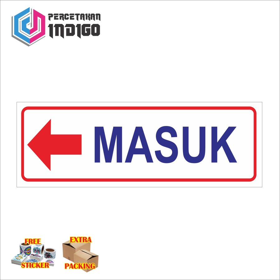 Jual sign papan akrilik acrylic petunjuk arah masuk kiri | Shopee Indonesia