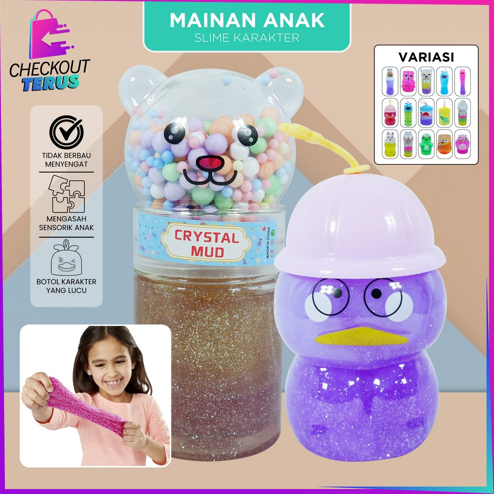 Jual CT M336 Mainan Anak Slime Karakter Lucu 2 Warna Gradasi Slime ...