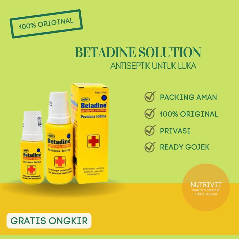 Jual BETADINE CAIR Antiseptic Solution Obat Luka Antiseptik All varian | Shopee Indonesia