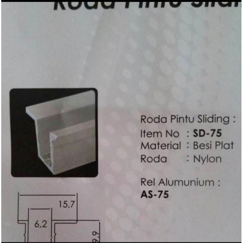 Jual Paket Rel Dan Roda Pintu Lemari Sliding Rel AS-75 Huben | Shopee Indonesia