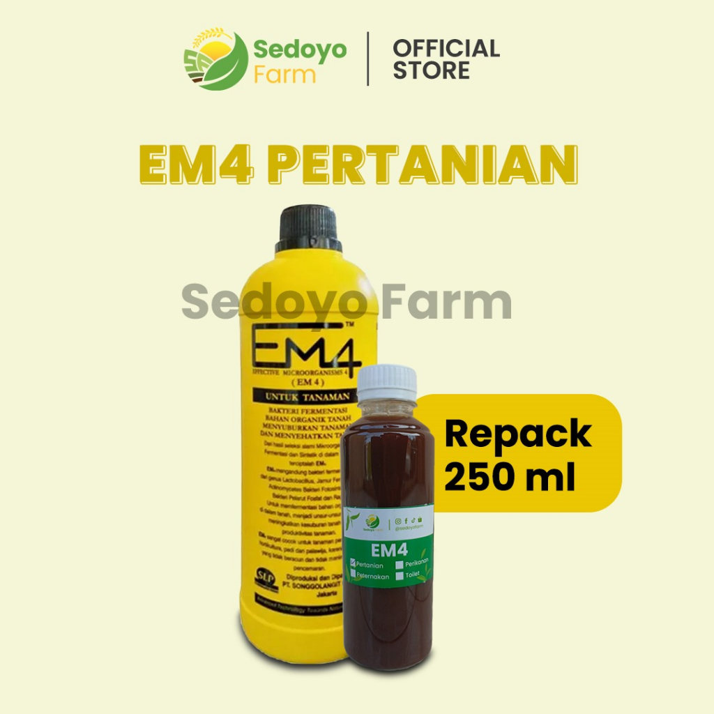 Jual EM4 Pertanian Kuning REPACK 250ml | Shopee Indonesia