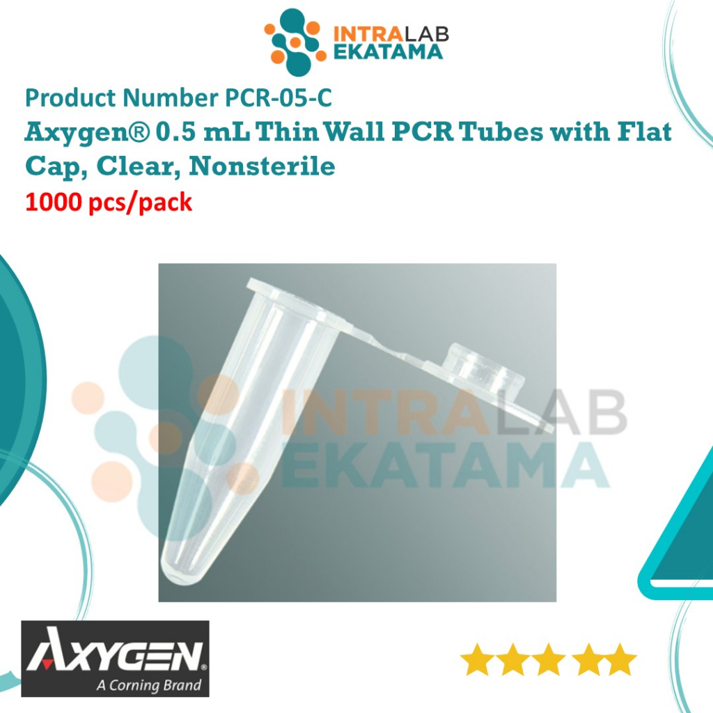 Jual PCR-05-C Axygen® 0.5 mL Thin Wall PCR Tubes with Flat Cap, Clear, Nonsterile | Shopee Indonesia