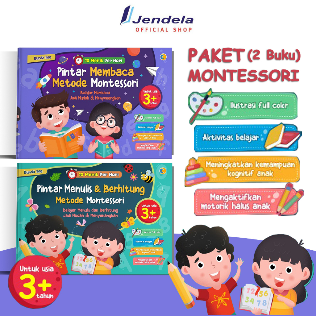 Jual Paket Pintar Membaca Menulis & Berhitung Metode Montessori Untuk ...
