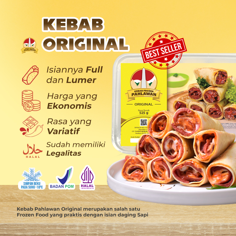 Jual Pahlawan Kebab Frozen Daging Kebab Sapi ORIGINAL Isi 10 Pcs ...