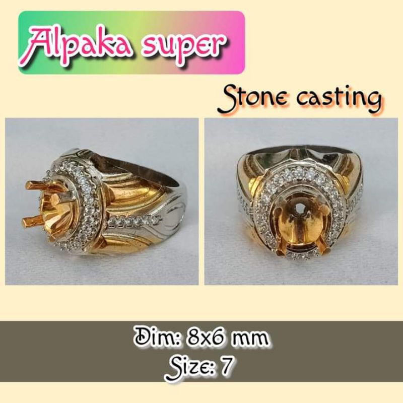 Jual emban batu akik dan permata alpaka super stone casting tabur ...