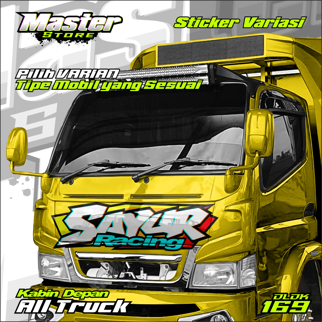 Jual Stiker variasi Kabin Depan All Truck SAYUR RACING High Quality ...