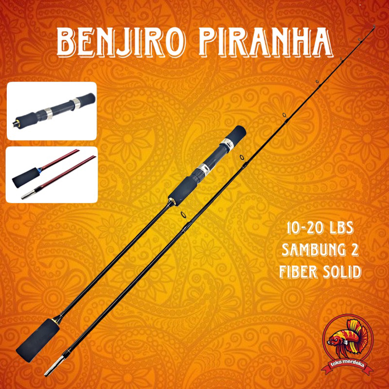 Jual Joran pancing jigging laut benjiro piranha kaku line 10-20lb ...