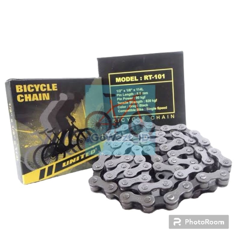 Jual Rantai Rante Sepeda Single Speed RT-101 United 114L BMX Lipat Mini Anak Fixie | High ...