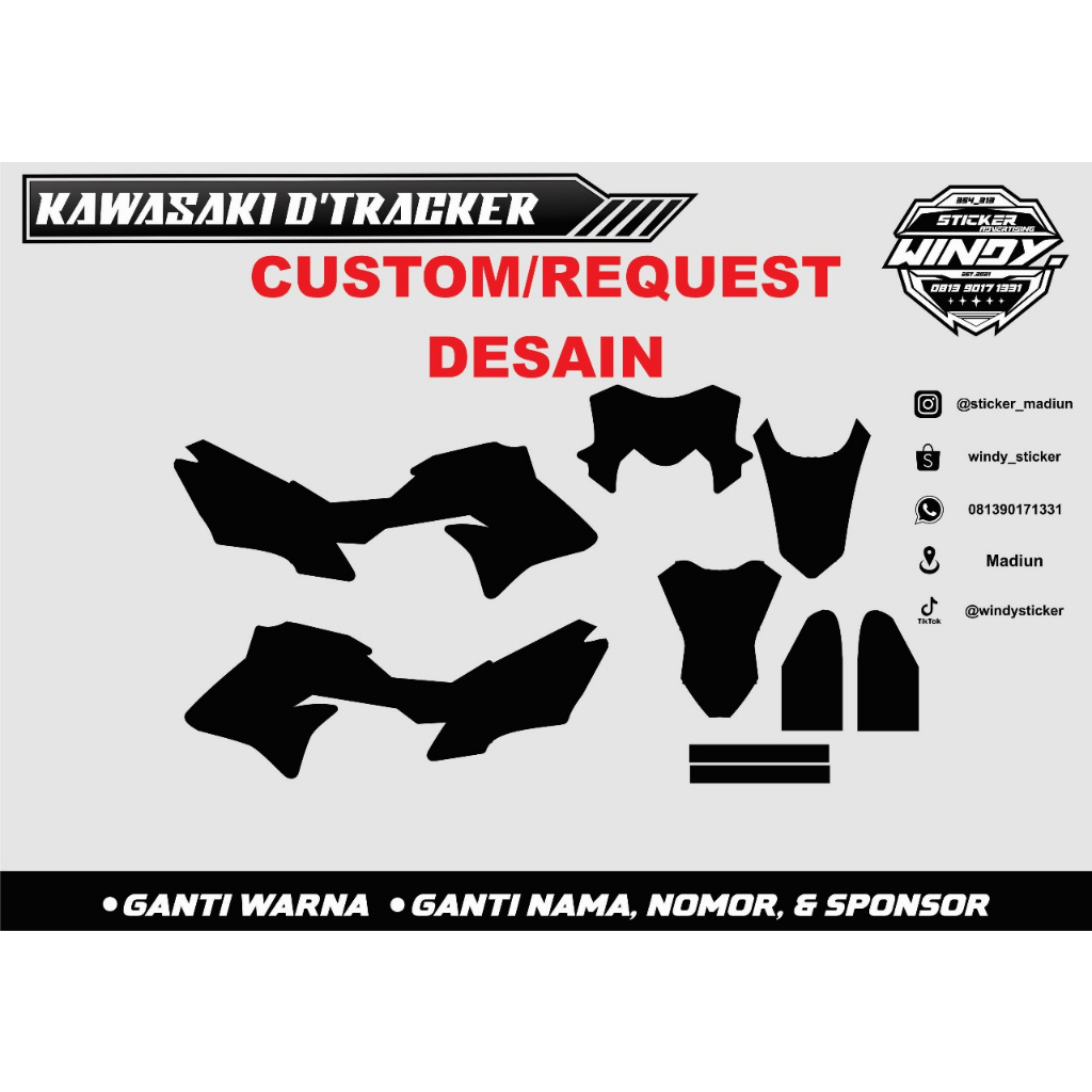 Jual STIKER MOTOR KEREN DECAL DTRACKER - KLX - CRF - SUPERMOTO FULLBODY ...