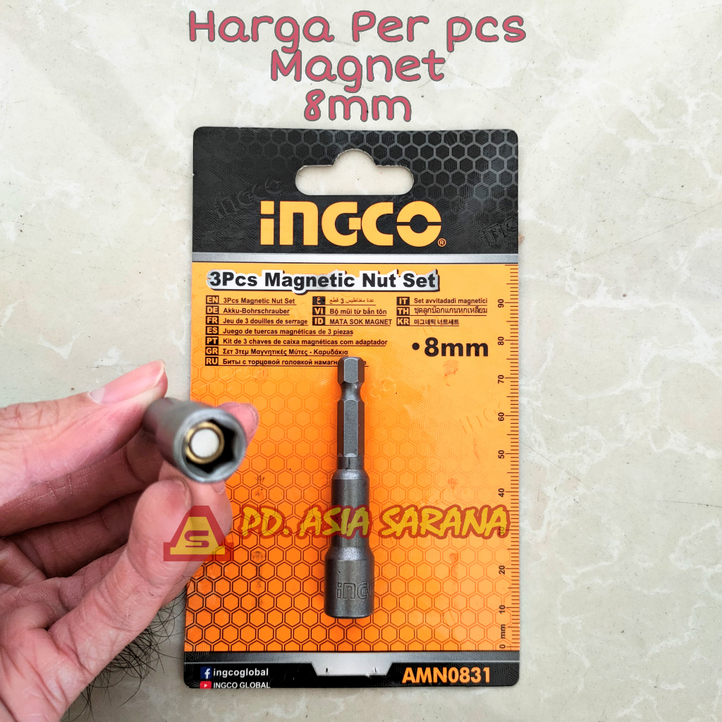 Jual Mata Sok Roofing 8mm Magnet Panjang INGCO Baut Baja Ringan Hex ...