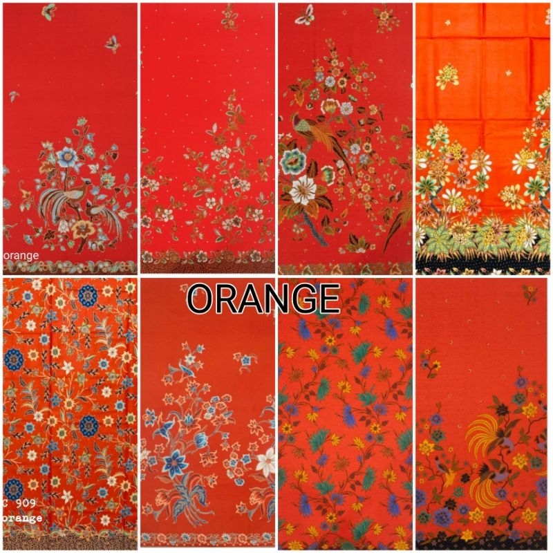 Jual KAIN BATIK UNGGUL JAYA WARNA Orens / KAIN BATIK WARNA ORANGE ...
